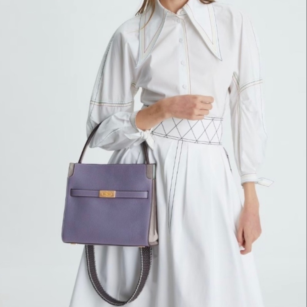 Rare! Tory Burch Lee Radziwill Small Double Bag - Gem